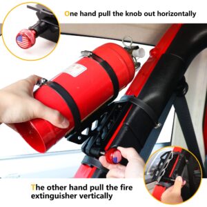 Bestaoo Adjustable Roll Bar Fire Extinguisher Mount Holder for Jeep Wrangler TJ JK JKU JL UTV Polaris RZR Ranger Camper Van, Aluminum, Quick Release, Upgrade