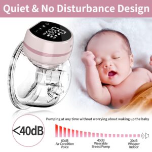 TOVVILD Wearable Breast Pump Hands Free - Electric Portable Wireless Breast Pumps, 3 Modes & 9 Levels Breastfeeding Milk Pump, Adjustable Painless Strong Suction Memory Function - 24 mm Flange