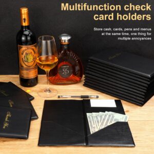 30PCS Restaurant Check Presenters Guest Check Card Holder Black with Gold Thank You Imprint Restaurant Bill Book Holder Customer Check Holder for Restaurants Cafe Bar Eatery 11 x 4.7 x 0.08 Inch (30)