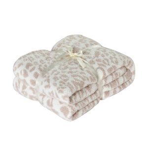 fluffy microfiber knitted blanket super soft cozy lightweight blanket 30"x40" (beige)¡­