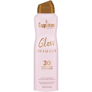 Coppertone Glow with Shimmer Spray Sunscreen, Broad Spectrum SPF 30 Sunscreen, 5 Oz, Pack of 2