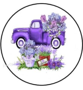 party favors express 30 pcs 1.5 inch lavender truck stickers - flower truck stickers - lavender stickers envelope seals labels - d aa61rk