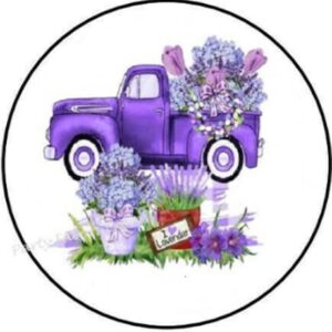 Party Favors Express 30 Pcs 1.5 Inch Lavender Truck Stickers - Flower Truck Stickers - Lavender Stickers Envelope Seals Labels - D AA61RK