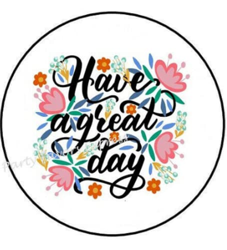 30 Pcs 1.5" Inch Have A Great Day Flowers Stickers - Have A Nice Day Stickers - Flower Stickers Envelope Seals Labels - D #AA61RK