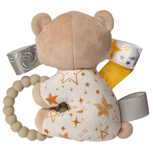 Taggies Soft Baby Rattle with Teether Ring, 6-Inches, Be a Star Bear