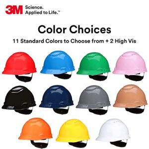 SecureFit 3M Hard Hat H-712SFV-UV, Black, Vented Cap Style Safety Helmet with Uvicator Sensor, 4-Point Pressure Diffusion Ratchet Suspension, ANSI Z87.1