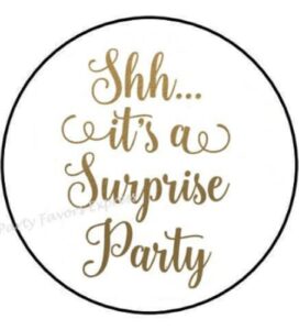 30 pcs 1.5" inch shh it's a surprise party stickers - surprise party stickers - party stickers envelope seals labels - d #aa61rk