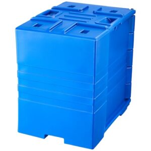 VEVOR Insulated Food Pan Carrier, 95 Qt Hot Box for Catering, LLDPE Food Box Carrier w/Double Buckles, Front Loading Food Warmer w/Handles, Stackable End Loader for Restaurant, Canteen, etc. Blue