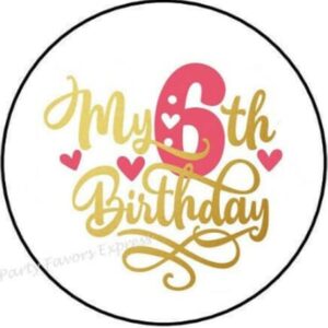 Party Favors Express 30 Pcs 1.5 inch Inch My 6th Birthday Stickers - Happy 6th Birthday Stickers - Birthday Stickers Envelope Seals Labels - D #AA61RK