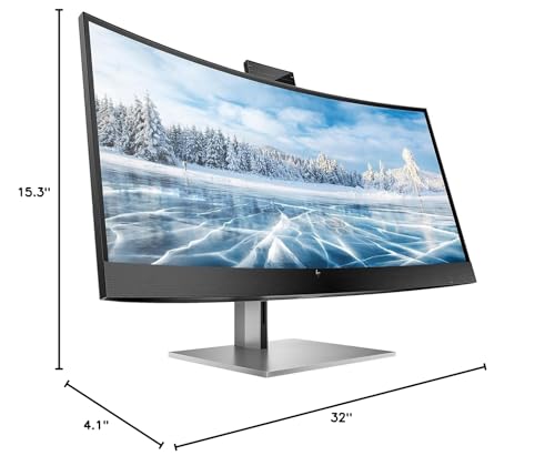 HP Z34c G3 34" Webcam WQHD Curved Screen LED LCD Monitor - 21:9 - Silver, Black