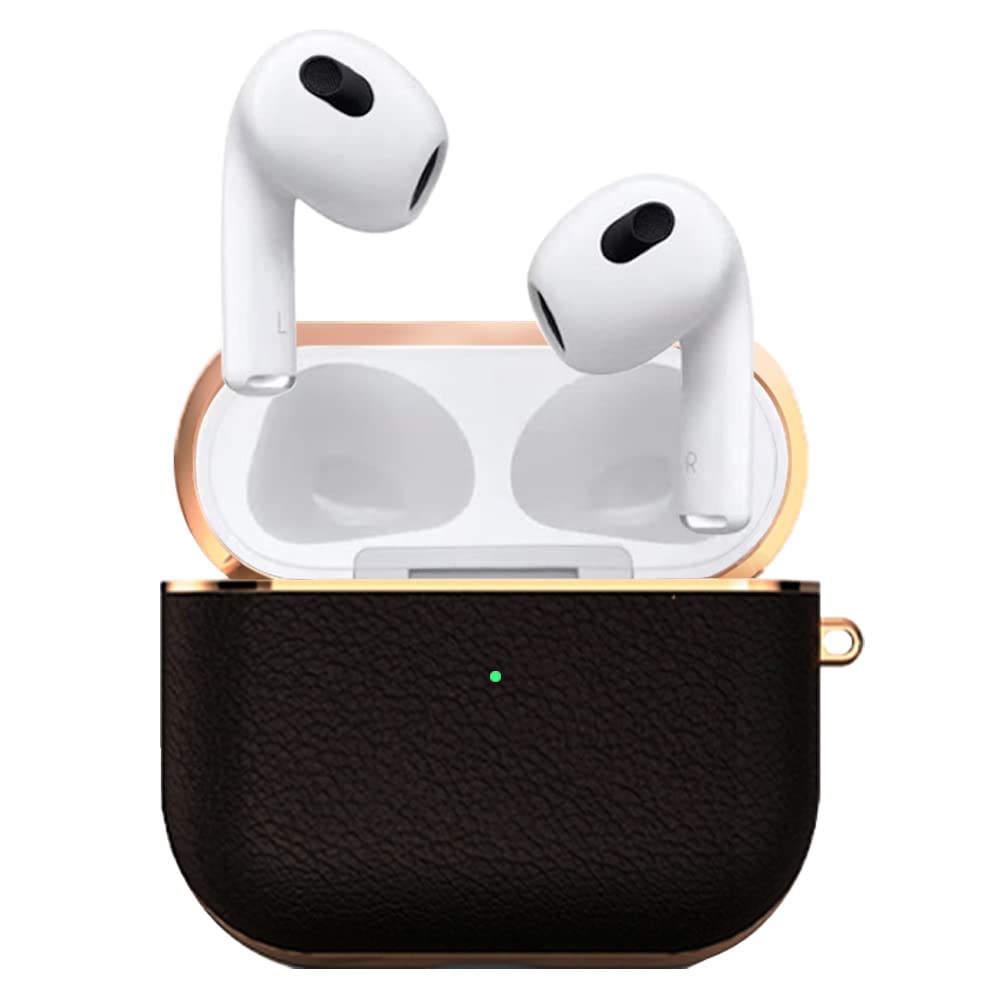 GAZE AirPods 3rd Generation Leather Cover Case Compatible with Apple AirPods 3 (Black)