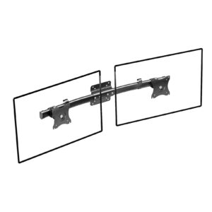 wali dual monitor wall mount, single to double bracket adapter, horizontal assembly arm for 2 screen up to 27 inch (012arm), black