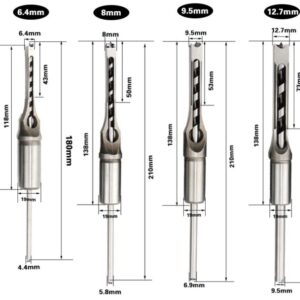 Square Hole Drill Bit Woodworking Auger Drill Bit Tool Set, Wood Mortising Chisel Countersink Bits