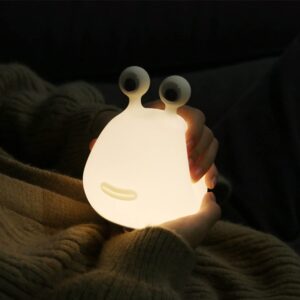 sailingflo cute slug kids night light, birthday gifts room decor bedroom decorations for baby child soft silicone lamp gift box