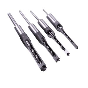 Square Hole Drill Bit Woodworking Auger Drill Bit Tool Set, Wood Mortising Chisel Countersink Bits