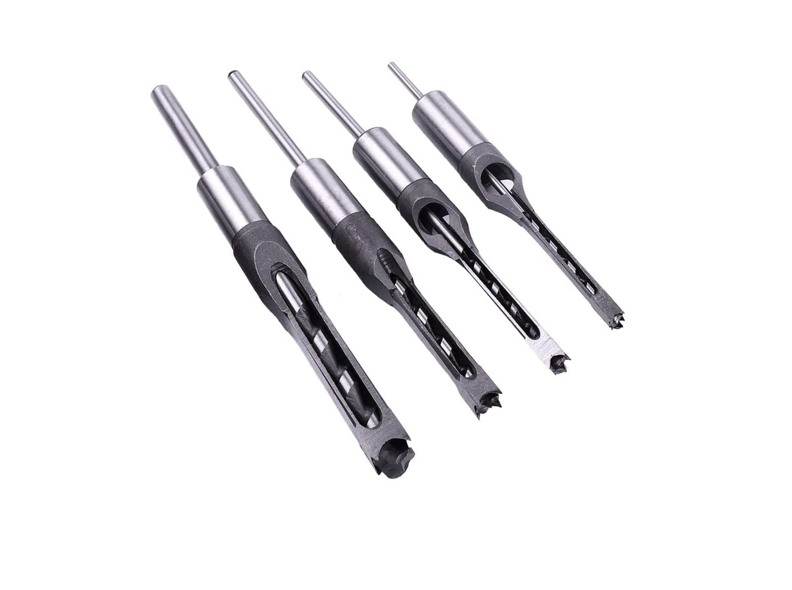 Square Hole Drill Bit Woodworking Auger Drill Bit Tool Set, Wood Mortising Chisel Countersink Bits