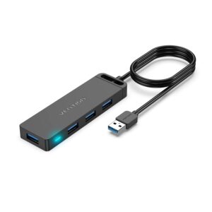 vention usb 3.0 hub, 4 ports usb hub ultra-slim data usb hub 3ft extended cable [charging supported], compatible with macbook, laptop, surface pro, ps4, pc, flash drive, mobile hdd (1m/3ft)