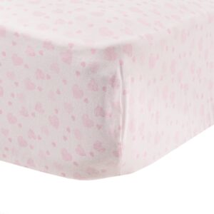 ataca tekstil 2 pack 0 cotton | soft breathable crib sheets | baby & toddler | fitted crib sheet | made in turkey (pink hearts), 28x52x8 inches