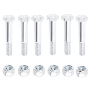 shear bolts for compatible with rotary cutters mill grade 5 sae j429 3.5" with nylock nut (pack of 6)