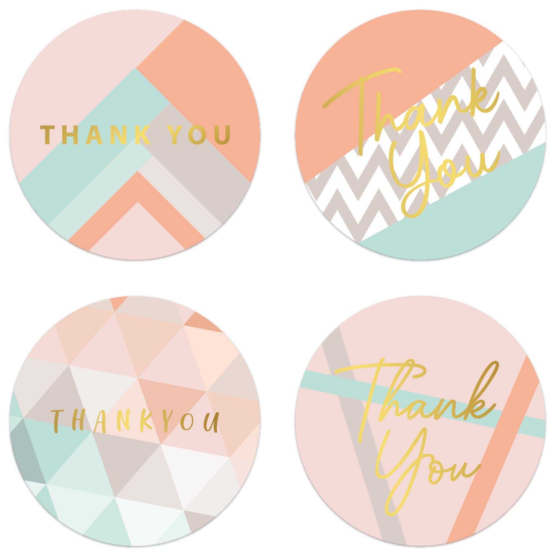 Gooji Modern Thank You Stickers for Small Business, Packaging, Wedding, Party Favor, Envelopes Seal, Gold Foil Rolls, 500 Pack Bulk Supporting Purchase Order Labels, Baby Bridal Shower, Pink 1.5 inch