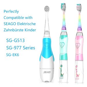 4 Pack Baby Kids Toothbrush Heads, Electric Toothbrush Replacement Heads Compatible with Dada-Tech DT-BB1, DT-977, DT-K6; Compatible with Brush-Baby WildOnes/KidzSonic; for Seago SG513/977, 3-12 Year