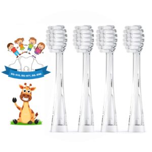 4 pack baby kids toothbrush heads, electric toothbrush replacement heads compatible with dada-tech dt-bb1, dt-977, dt-k6; compatible with brush-baby wildones/kidzsonic; for seago sg513/977, 3-12 year