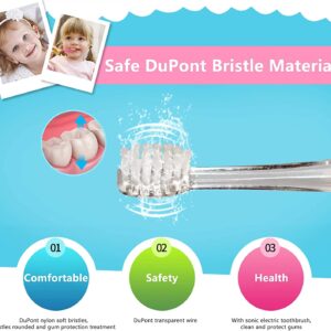 4 Pack Baby Kids Toothbrush Heads, Electric Toothbrush Replacement Heads Compatible with Dada-Tech DT-BB1, DT-977, DT-K6; Compatible with Brush-Baby WildOnes/KidzSonic; for Seago SG513/977, 3-12 Year