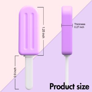 Chewies for Invisalign Aligner, 4 PCS Popsicle Silicone Chewies with Grip Handles, for Invisible or Metal Braces Aligner Munchies, 2 Grape Flavor and 2 Peach Flavor