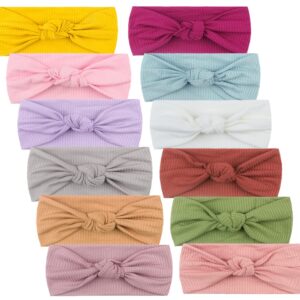 Baby Bow Headbands Turban Knotted, Girl's Hairbands for Newborn,Toddler and Childrens (Knot 12Pack)