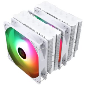 thermalright peerless assassin 120 se argb white cpu air cooler, 6 heat pipes cpu cooler, dual 120mm tl-c12cw-s pwm fan, aghp technology, for amd am4/am5/intel lga1700/1150/1151/1155/1200