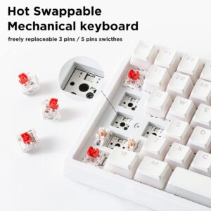 YUNZII KC84 84 Keys Hot Swappable Wired Mechanical Keyboard with PBT Dye-subbed Keycaps, Programmable, RGB,NKRO,Type-C Cable for Win/Mac/Gaming/Typist (Gateron Brown Switch, Pudding)