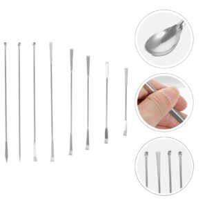 Hemobllo Stainless Steel Lab Spatula Micro Sampling Scoop Double Ended Mixing Spoon Laboratory Measuring Spoon for Powders Gel Cap Filler Micro Lab Spoon Laboratory Mixing Spatula Set (8 Pcs)