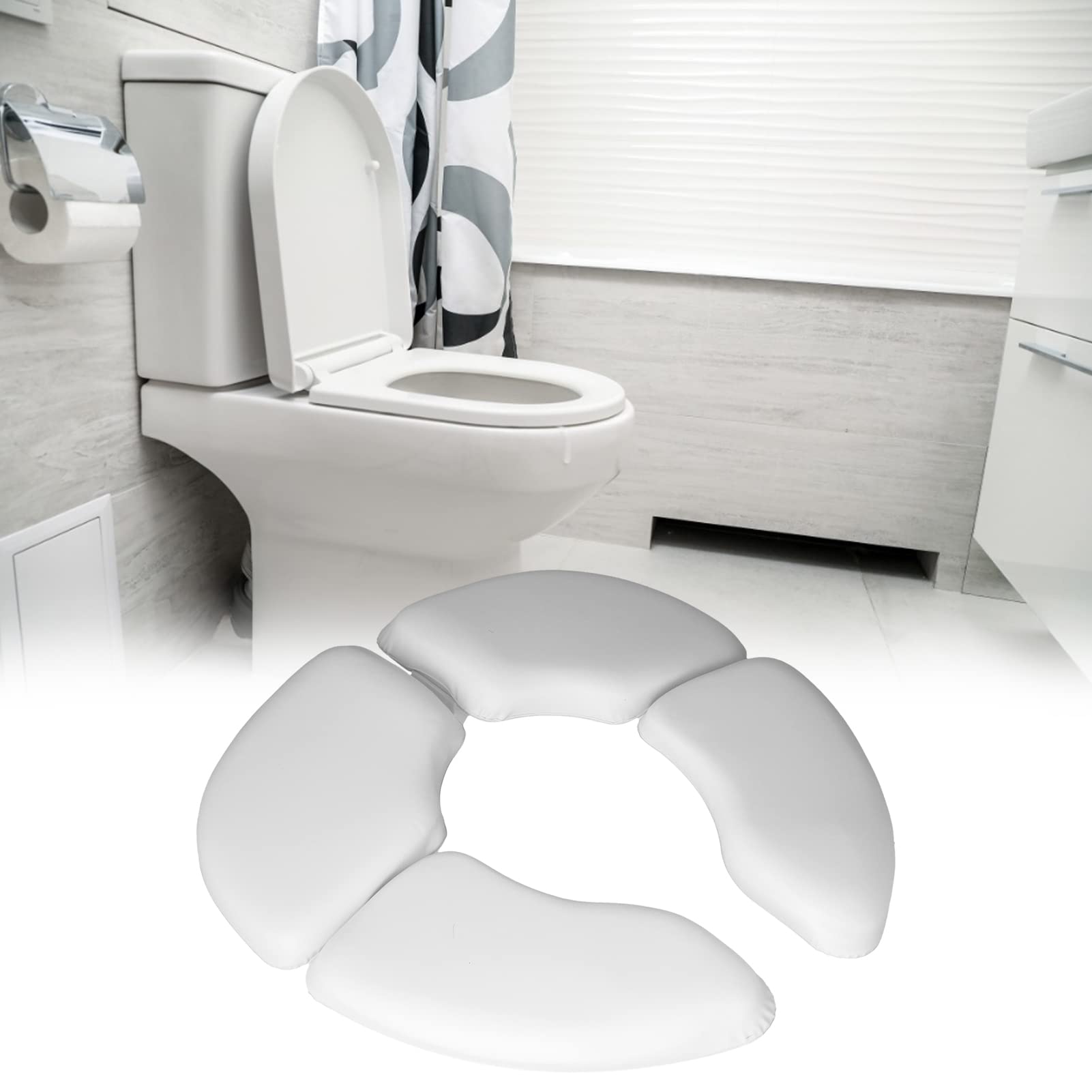 Travel Potty Seat Pad Wihite Foldable Toilet Seat Pad Portable Padded Toilet Seat 31 x 31 cm