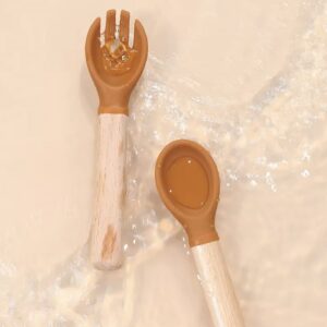 Silicone Baby Spoons- Silicone Tips for Toddlers and Baby- Self-Feeding Utensils (Pack of 4)