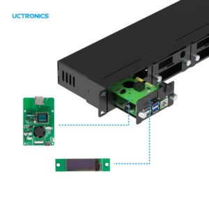 UCTRONICS for Raspberry Pi Rackmount Complete Enclosure Version with PoE Functionality, Front Removable Rack Mount with Captive Screws, Supports Up to 5 RPis