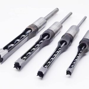 Square Hole Drill Bit Woodworking Auger Drill Bit Tool Set, Wood Mortising Chisel Countersink Bits