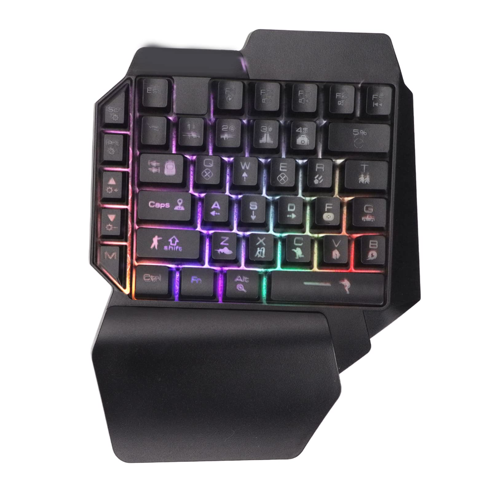 Gaming Keyboard Mouse Converter Gaming Keyboard Mouse Set RGB Gradient USB One Handed Keyboard Type C Wired Mouse Mobile Phone Holder(Mix SE automatic pressure gun set)