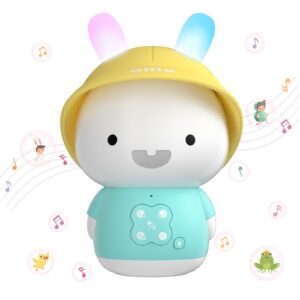 alilo bunny kids music player storytelling toys for toddler infant baby gift pre-stored 16 bedtime stories/48 nursery rhymes/12 soothing music/white noise, with nightlight,bluetooth,record function