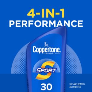 Coppertone Sport Sunscreen Lotion SPF 30, Water Resistant Body Sunscreen, Broad Spectrum SPF 30 Sunscreen, Bulk Sunscreen Pack, 7 Fl Oz Bottle, Pack of 2