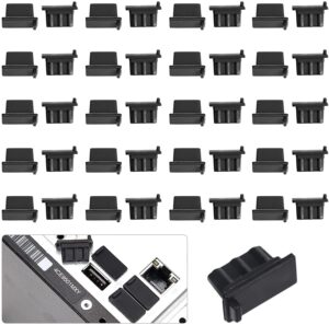 40pc usb a port cover caps, durable usb cover caps for usb type-a female port, usb dsut cover for desktop pc laptop router hub or other device with usb type-a female port