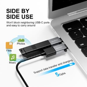 BaseNew USB C to USB Adapter 6 Pack,USBC to USB Adapter,USB A to USB C Adapter,USB to USBC Adapter,USB-C to USB Adapter,C to USB Adapter for MacBook Pro/Air,iPad Pro and More(Grey)