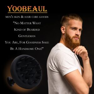 Hair & Beard Brush for Men, Silicone -Professional Beard Scrubber, Helping Beard-Shampoo Better Clean the Beard. Exfoliating Promote Beard Growth, Good Helper for Beard Oil -Black