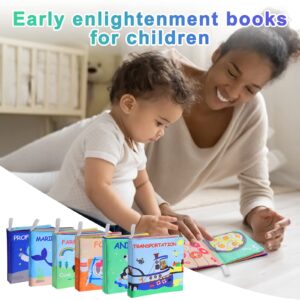 Baby Soft Books Newborn Nontoxic Crinkle Soft Books for Infants Boys & Girls Cloth Books with Rustling Sound Early Educational Toys Gift (Pack of 6)