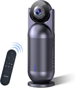 emeet meeting capsule (gen 2), 360° 4k capture, 1080p ai video conference camera, ai voice/face/figure tracking, 8 noise-cancelling mics, 10w hi-fi speaker, plug & play, for up to 10 people