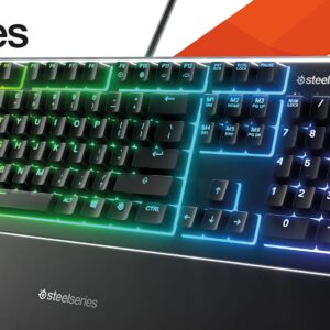 SteelSeries Apex 3 RGB Gaming Keyboard – 10-Zone RGB Illumination – IP32 Water Resistant – Premium Magnetic Wrist Rest (Whisper Quiet Gaming Switch) - BR (Brazilian Portuguese)