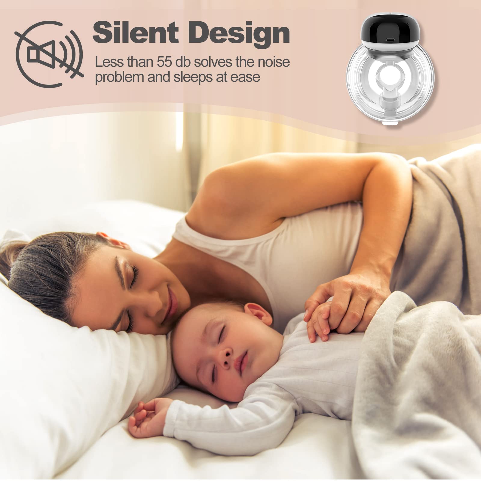 Wearable Electric Breast Pump with LED Display Hands-Free Breastpump 2 Modes & 9 Levels Adjustment Unique Shape 24mm Default…