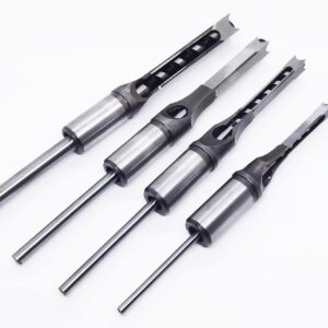 Square Hole Drill Bit Woodworking Auger Drill Bit Tool Set, Wood Mortising Chisel Countersink Bits