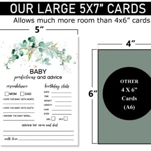 All Ewired Up 25 Baby Shower Predictions and Advice Cards Greenery Eucalyptus Sage Gender Neutral Baby Shower Games and Activities (Large 5X7)