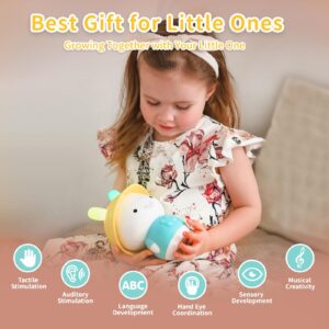 alilo Bunny Kids Music Player Storytelling Toys for Toddler Infant Baby Gift Pre-stored 16 Bedtime Stories/48 Nursery Rhymes/12 Soothing Music/White Noise, with Nightlight,Bluetooth,Record Function