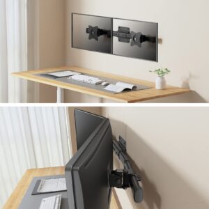 WALI Dual Monitor Wall Mount, Single to Double Bracket Adapter, Horizontal Assembly Arm for 2 Screen up to 27 inch (012ARM), Black